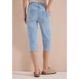 Slim-fit-Jeans Cecil, Damen, Gr. 27, L&auml;nge 19, light blau random bleached, Jeans, 83% Baumwolle, 15% Polyester, 2% Elasthan, unifarben, kniebedeckend, Jeans Slim-fit-Jeans, aus Baumwolle mit Stretchanteil