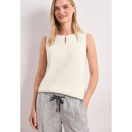Tr&auml;gertop Street One, Damen, Gr. 34, sanftes wei&szlig;, Web, 50% Baumwolle, 50% Modal, unifarben, comfort fit normal, Rundhals, normaler Saum, Tops Tr&auml;gertop, mit Cut-Out Detail