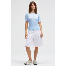 Rundhalsshirt SENSES.THE LABEL, Damen, Gr. L, blau (unique blau), Single Jersey, Material: 80% Baumwolle, 16% Polyester, 4% Elasthan, unifarben, regular fit normal, Rundhals, eingesetzt gerader Abschluss, Shirts Rundhalsshirt, mit Baumwolle