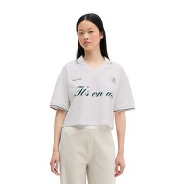 Marc O'Polo T-Shirt MARC O'POLO "aus Heavy Jersey", Damen, Gr. XXL, wei&szlig;, Obermaterial: 100% Baumwolle, unifarben, Basic, Rippb&uuml;ndchen, Shirts T-Shirt