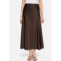 Maxirock Zero "Damen mit ausgestelltem Rock", Damen, Gr. 44, chocolate plum, Obermaterial: 100% Polyester, ausgestellt, R&ouml;cke Maxirock, Material