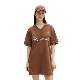 Marc O'Polo Jerseykleid MARC O'POLO "aus Heavy Jersey", Damen, Gr. M, Normalgr&ouml;&szlig;en, mid braun, Obermaterial: 100% Baumwolle, unifarben, knielang, Rippb&uuml;ndchen, Kleider Jerseykleid