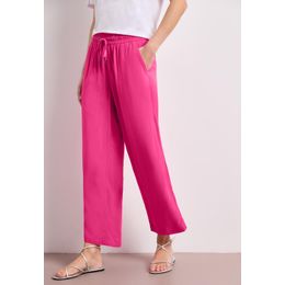 Stoffhose Street One, Damen, Gr. 42, L&auml;nge 26, magenta dream, Stoff, 100% Viskose, unifarben, loose fit 7/8-L&auml;nge, Hosen Stoffhose, mit Wide Legs