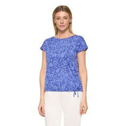 Kurzarmshirt Betty Barclay "Damen mit Tunnelzug", Damen, Gr. 36, adria blau, Jersey, Obermaterial: 65% Polyester, 35% Baumwolle, figurumspielend normal, U-Boot-Ausschnitt, Shirts
