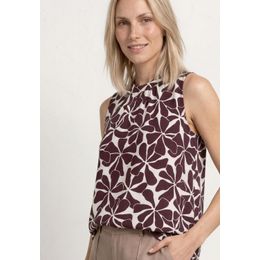 Tr&auml;gertop Street One, Damen, Gr. 34, rustic rouge, Stoff, 95% Viskose, 5% Elasthan, gemustert, normal normal, Rundhals, abgesteppt, Tops Tr&auml;gertop, Jersey