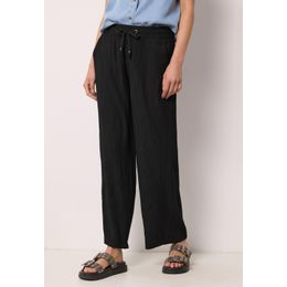 Culotte STREET ONE STUDIO, Damen, Gr. 34, L&auml;nge 30, schwarz, Stoff, 85% Viskose, 15% Nylon, unifarben, loose fit normal, Hosen Culotte, satinierte Viskose