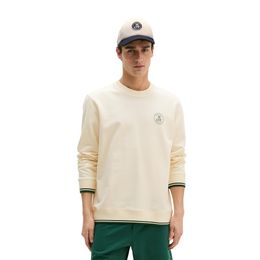 Marc O'Polo Sweatshirt MARC O'POLO "mit Fu&szlig;ball-R&uuml;ckenprint", Herren, Gr. L, wei&szlig; cotton, Obermaterial: 100% Baumwolle, unifarben, regular fit, Rundhals, Rippb&uuml;ndchen, Sweatshirts Sweatshirt