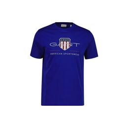 T-Shirt Gant "T-Shirt REG ARCHIVE SHIELD 1er Pack", Herren, Gr. L, blau (blau (crisp blau)), Obermaterial: 100% Baumwolle CO., Shirts T-Shirt
