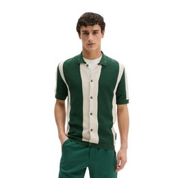 Marc O'Polo Kurzarmhemd MARC O'POLO "mit strukturierten Blockstreifen", Herren, Gr. L, Normalgr&ouml;&szlig;en, ivy gr&uuml;n, Obermaterial: 100% Baumwolle, gestreift, regular fit normal, Hemden