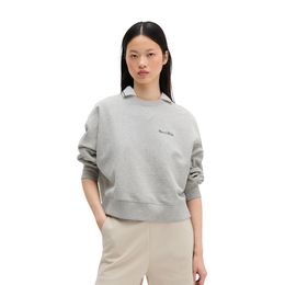 Marc O'Polo Sweatshirt MARC O'POLO "mit gepeachter Oberfl&auml;che", Damen, Gr. L, light grau, Obermaterial: 100% Baumwolle, unifarben, oversize, doppelte B&uuml;ndchen, Sweatshirts Sweatshirt