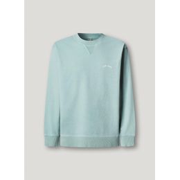 Sweatshirt Pepe Jeans "JOHN CREW", Herren, Gr. M, schwarz acqua blau, Sweatware, Obermaterial: 100% Baumwolle, unifarben, h&uuml;ftbedeckend, Rundhals, Rippb&uuml;ndchen, Sweatshirts Sweatshirt, mit Rippeinsatz am Rundhals, Logoschriftzug