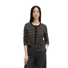 Marc O'Polo Cardigan MARC O'POLO "aus Baumwolle-Leinen-Mix", Damen, Gr. XS, schwarz, Obermaterial: 90% Baumwolle, 10% Leinen, unifarben, regular fit, Rundhals, Strickjacken