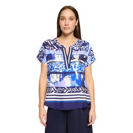Longbluse Betty Barclay "Damen mit Aufdruck", Damen, Gr. 36, blau, wei&szlig;, Obermaterial: 100% Viskose, gerade normal, Blusen Longbluse