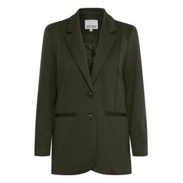 Blusenblazer Ichi "Blazer IHKATE", Damen, Gr. L, gr&uuml;n (forest night), Obermaterial: 74% Polyester PES. 22% Viskose CV. 4% Elasthan EL., Blazer Blusenblazer