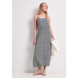 Maxikleid Street One, Damen, Gr. 34, EURO-Gr&ouml;&szlig;en, tiefblau, Stoff, 88% Viskose, 12% Polyamid, bedruckt, regular fit kn&ouml;chelfrei, Rundhals, abgesteppt, Kleider Maxikleid, aus Viskose