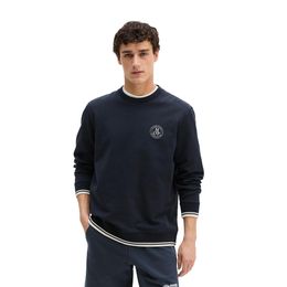 Marc O'Polo Sweatshirt MARC O'POLO "mit Fu&szlig;ball-R&uuml;ckenprint", Herren, Gr. L, schwarz navy, Obermaterial: 100% Baumwolle, unifarben, regular fit, Rundhals, Rippb&uuml;ndchen, Sweatshirts Sweatshirt
