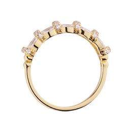 Fingerring Jobo "Ring" Gr. 60, vergoldet, Fingerringe, Damen, 60, Silber 925 (Sterlingsilber), Fingerring, 925 Silber vergoldet mit 40 Zirkonia