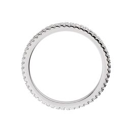 Memoirering Jobo "Slberring schmal" Gr. 50, silber 925, Fingerringe, Damen, 50, Silber 925 (Sterlingsilber), 925 Silber rhodiniert mit 49 Zirkonia rundum