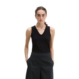 Marc O'Polo T-Shirt MARC O'POLO "aus weichem Stretch-Jersey", Damen, Gr. L, schwarz, Obermaterial: 96% Baumwolle, 4% Elasthan, unifarben, slim fit, tiefer V-Ausschnitt, Shirts T-Shirt