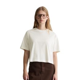 Marc O'Polo T-Shirt MARC O'POLO DENIM "aus Organic Cotton", Damen, Gr. L, silky wei&szlig;, Obermaterial: 100% Baumwolle, unifarben, Basic, relaxed fit, Shirts T-Shirt