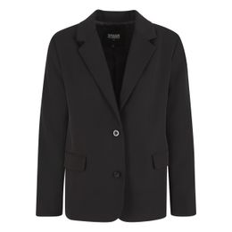 Allwetterjacke Urban Classics "Urban Classics Ladies Long Blazer", Damen, Gr. L, schwarz, 94% Polyester, 6% Elasthan, unifarben, normal, amerikanischer Ausschnitt, Jacken