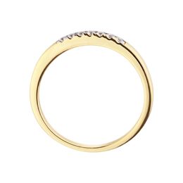Fingerring Jobo "Silber-Ring schmal" Gr. 50, vergoldet, Fingerringe, Damen, 50, Silber 925 (Sterlingsilber), Fingerring, 925 Silber vergoldet mit 7 Zirkonia