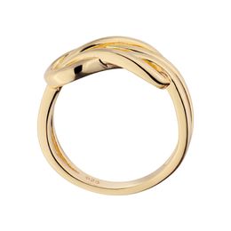 Fingerring Jobo "Ring Schlaufe verschlungen" Gr. 50, vergoldet, Fingerringe, Damen, 50, Silber 925 (Sterlingsilber), Fingerring, 925 Silber vergoldet