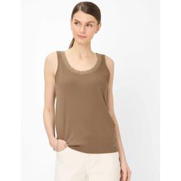 Kurzarmshirt Brax "Style IVY", Damen, Gr. 34, braun, 95% Baumwolle, 5% Elasthan, Rundhals, Shirts