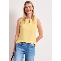 Tr&auml;gertop Street One, Damen, Gr. 36, soft gelb, Web, 50% Baumwolle, 50% Modal, unifarben, comfort fit normal, Rundhals, normaler Saum, Tops Tr&auml;gertop, mit Cut-Out Detail