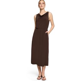 Midikleid Zero "Damen mit Schnalle", Damen, Gr. 40, Normalgr&ouml;&szlig;en, chocolate plum, Jersey, Obermaterial: 5% Elasthan, 95% Polyester, A-Linie lang, Wasserfallausschnitt, Kleider Midikleid, Schnallen