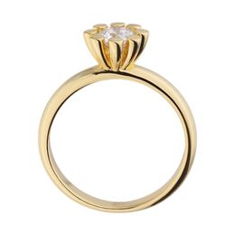 Fingerring Jobo "Ring" Gr. 58, vergoldet, Fingerringe, Damen, 58, Silber 925 (Sterlingsilber), Fingerring, 925 Silber vergoldet mit Zirkonia