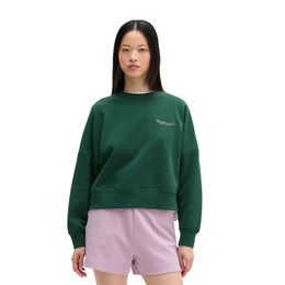 Marc O'Polo Sweatshirt MARC O'POLO "mit gepeachter Oberfl&auml;che", Damen, Gr. M, ivy gr&uuml;n, Obermaterial: 100% Baumwolle, unifarben, oversize, doppelte B&uuml;ndchen, Sweatshirts Sweatshirt