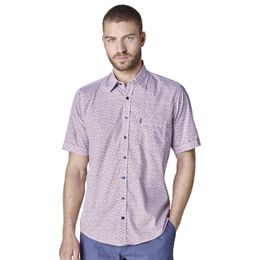 Kurzarmhemd Casamoda "Casamoda Freizeithemd Kurzarm Print", Herren, Gr. L, Normalgr&ouml;&szlig;en, rosa (rot), 100% Baumwolle, bedruckt, l&auml;ssig geschnitten, Hemden
