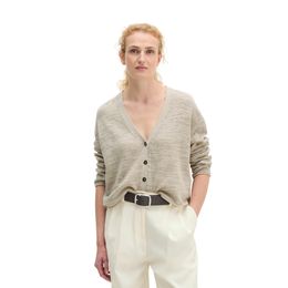 Marc O'Polo Cardigan MARC O'POLO "aus Leinen-Baumwolle-Mix", Damen, Gr. L, linen beige, Obermaterial: 52% Baumwolle, 48% Leinen, unifarben, loose fit, V-Ausschnitt, Strickjacken