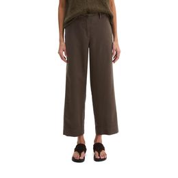 Marc O'Polo Chinohose MARC O'POLO "aus Organic Cotton-Lyocell-Leinen-Mix", Damen, Gr. 44, Normalgr&ouml;&szlig;en, burnt coffee, Twill, Obermaterial: 54% Baumwolle, 23% Lyocell, 23% Leinen, unifarben, loose fit kurz, Hosen Chinohose