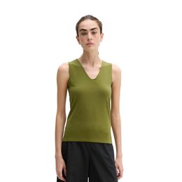 Marc O'Polo T-Shirt MARC O'POLO "aus weichem Stretch-Jersey", Damen, Gr. S, shaded fern, Obermaterial: 96% Baumwolle, 4% Elasthan, unifarben, slim fit, tiefer V-Ausschnitt, Shirts T-Shirt