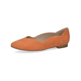 Ballerina Caprice "Caprice Ballerinas Veloursleder", Damen, Gr. 36, orange, Veloursleder, Schuhe Ballerina