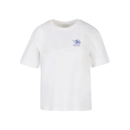 T-Shirt MISS TEE "Miss Tee Live Slow Seashells Tee", Damen, Gr. 4XL, wei&szlig;, 100% Baumwolle, bedruckt, oversize, Rundhals, Shirts T-Shirt