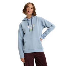 Hoodie Roxy "Surf Stoked Brushed Art", Damen, Gr. S, blau (blau blizzard), Obermaterial: 60% Walkfrottier, 40% Microfaser;, Sweatshirts Hoodie