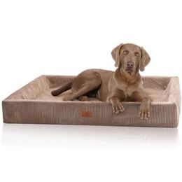 Knuffelwuff orthop&auml;disches Hundebett aus Cord mit Handwebcharakter Santiago