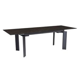 Esstisch Industrial Style 180-240 cm Ausziehbar Esszimmertisch Schwarz Keramik Gro&szlig;er Glastisch Malta Kollektion KADIMA DESIGN