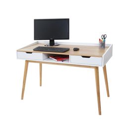Schreibtisch MCW-A70, Computertisch B&uuml;rotisch, 120x55cm MDF Esche-Optik