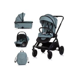 Chipolino Kombikinderwagen Magnum 3 in 1 Babywanne Sportsitz i-Size Babyschale gr&uuml;n