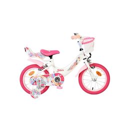 VOLARE Kinderfahrrad Unicorn 14 Zoll ohne R&uuml;cktrittbremse, wei&szlig;