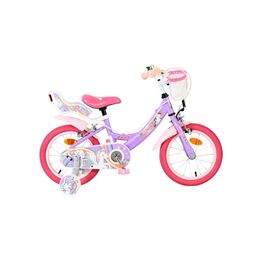 VOLARE Kinderfahrrad Unicorn 14 Zoll ohne R&uuml;cktrittbremse, lila
