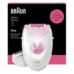 Braun Silk&middot;&eacute;pil 3, kabelgebunden, Langanhaltend glatte Haut, 3-031 Epilierer (Kabelgebundener Epilierer, 3-in-1 mit Rasur- und Trimmeraufsatz, Massagerollenaufsatz, Smartlight, Lieferumfang: Braun Epilierer, Rasieraufsatz, Trimmerkamm, Reinigungsb&uuml;rste)