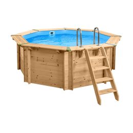 Pool "Java" 3,55 m / 1,16m Achteck Rund (Filteranlage 6,0m3, Basis Set)