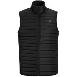 Jack & Jones Herren Gro&szlig;e Gr&ouml;&szlig;en | Jack&Jones Leichte Steppweste mit elastischen Eins&auml;tzen Farbe schwarz Gr&ouml;&szlig;e: 4XL