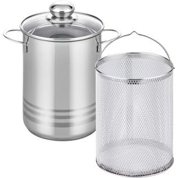 Spargeltopf ELO Basic "Brillant", silber (silberfarben), H:21cm &Oslash;:16cm, T&ouml;pfe, &Oslash; 16 cm, Induktion