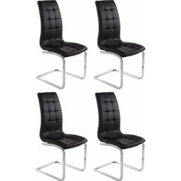 Freischwinger OTTO HOME "Lola", schwarz (schwarz, silberfarben), B:43cm H:101cm T:59cm, St&uuml;hle, Freischwinger, 2 oder 4 St&uuml;ck, Bezug in Kunstleder oder Samtsoff, chrom Metallgestell